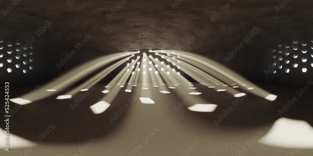 HDRI map, spherical environment panorama background with light beams ...