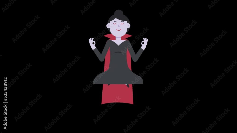 Vidéo Stock Vampire countess meditating in crossed legged position also ...
