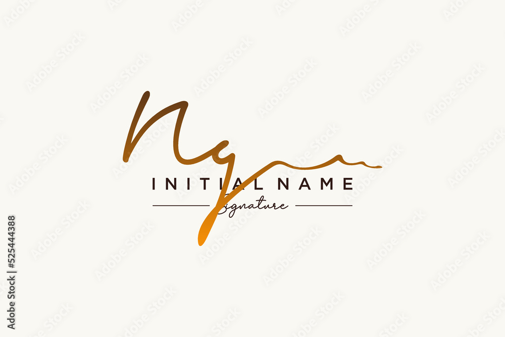 Initial NG signature logo template vector. Hand drawn Calligraphy ...