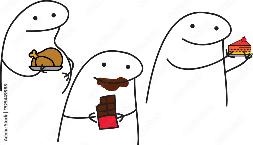 Meme internet. Flork: Sweet tooth. Loves food. Eating roast chicken ...