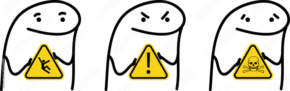 Meme internet. Flork: Warning boards. Caution, danger of falling ...