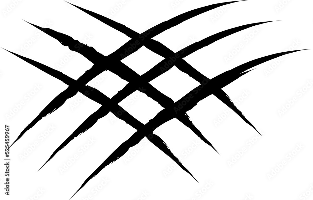 Claw scratch silhouette icon. x cross sign Stock Illustration | Adobe Stock