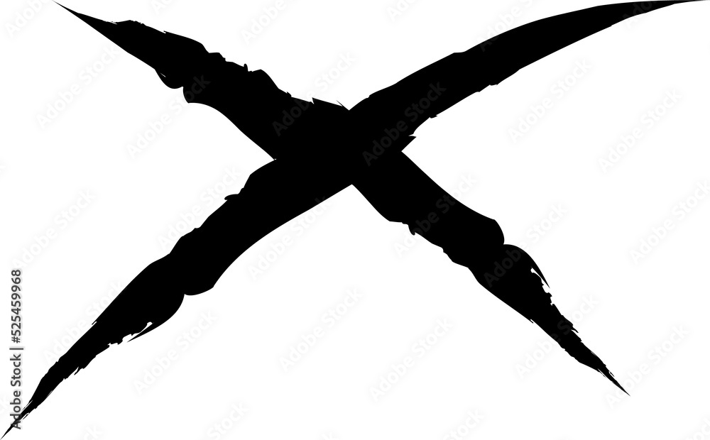 Claw scratch silhouette icon. x cross sign Stock Illustration | Adobe Stock