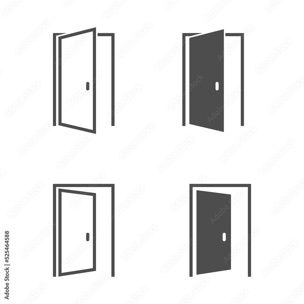 An open door. Template for logo, sticker, brand label and creative ...