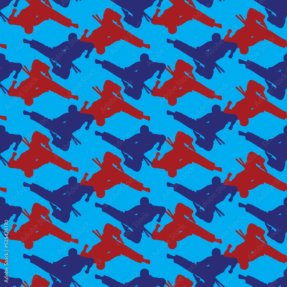Original seamless Texture Pattern martial arts for print on Sports ...