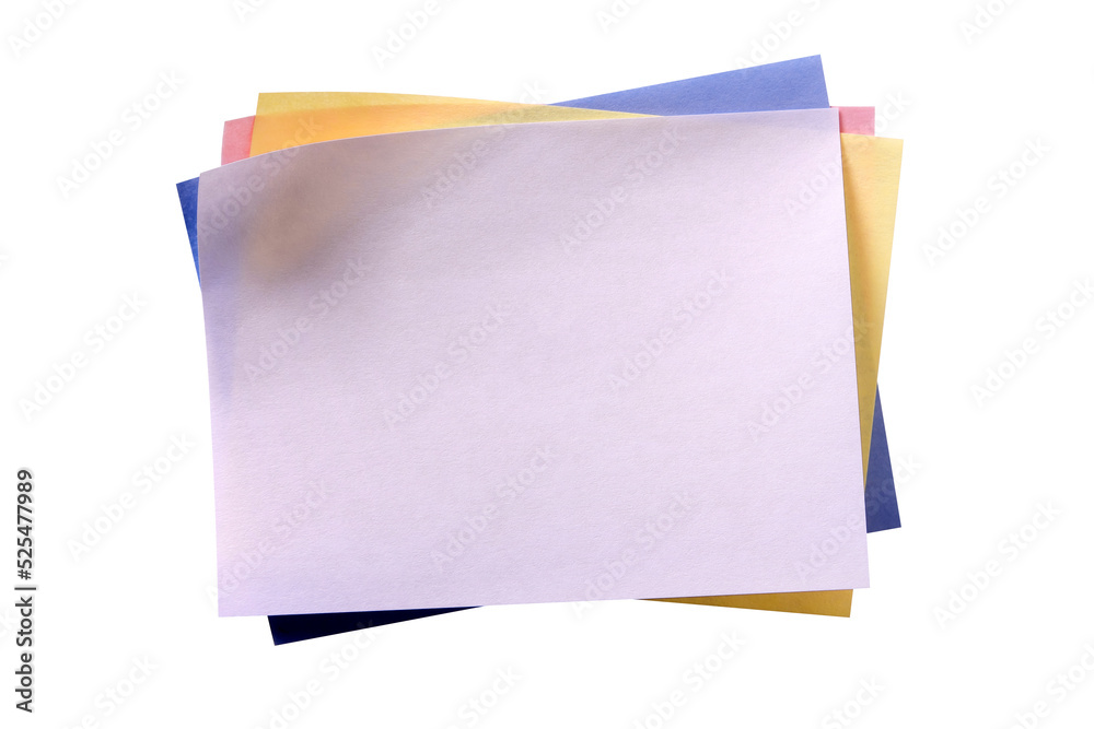 Several sticky post it note white oblong different colors isolated ...