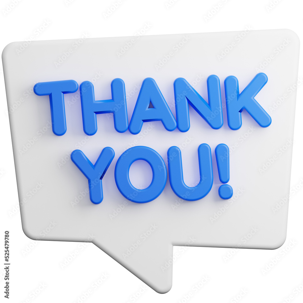 Thank you message on transparent background. 3D Illustration Stock Illustration | Adobe Stock