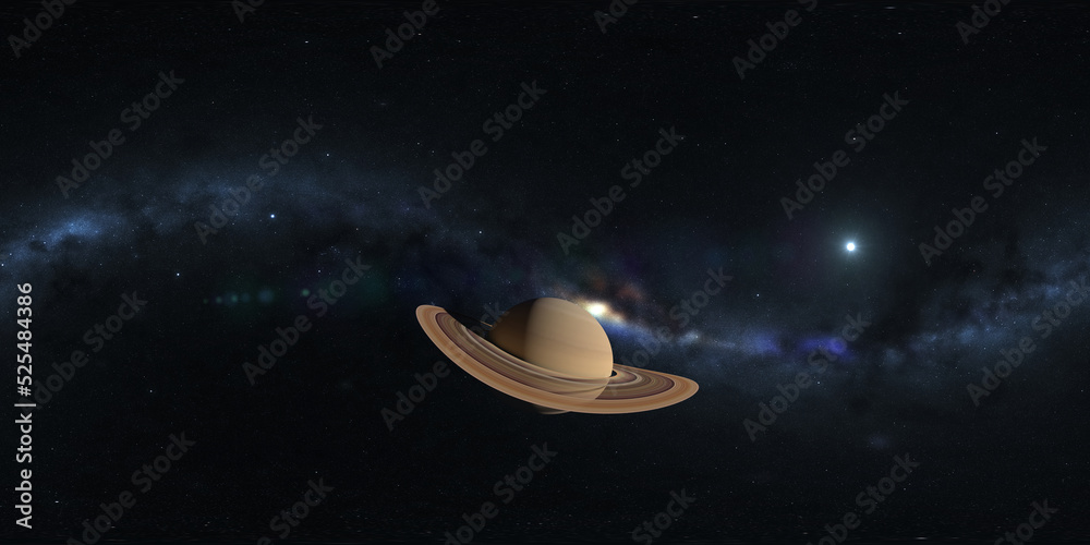 VR 12K 360 degree space background with Planet Saturn 12K ...