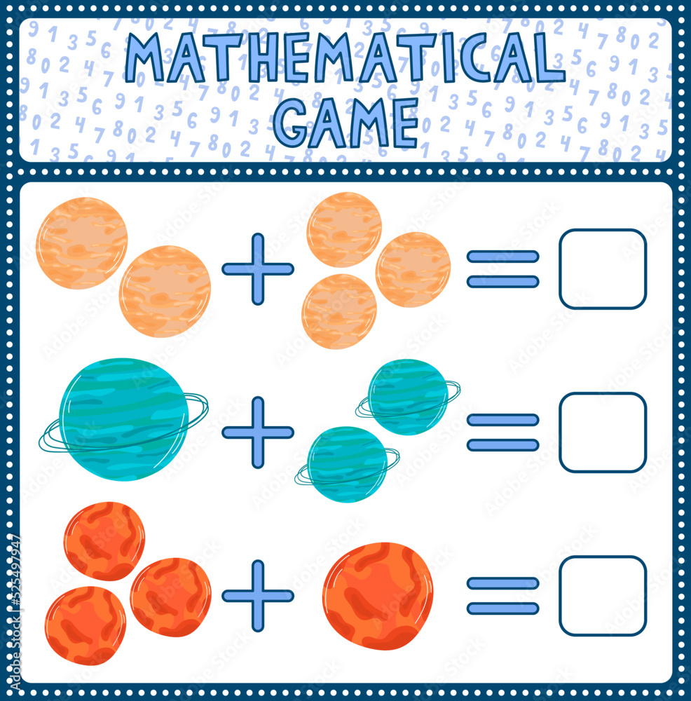 Education game for children fun addition by guess the correct number of ...