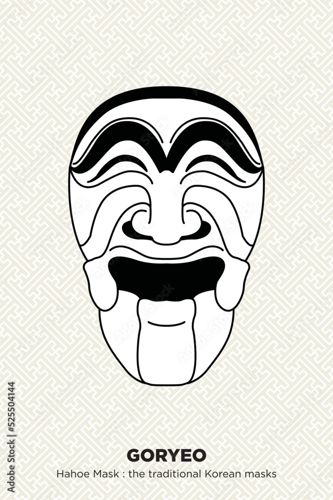 Hahoe mask is a Korean folk mask Stock Vector | Adobe Stock