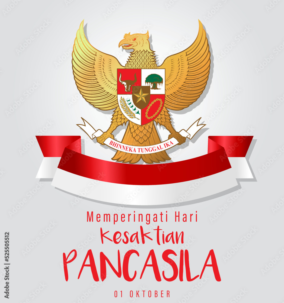 Translation Happy Pancasila Day Vector Illustration Of Pancasila Celebration In Indonesia