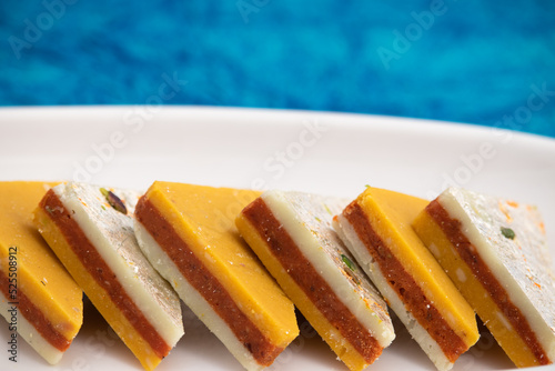 Naklejka Indian Mithai Kaju Kesar Choco Gulkand Sandwich Burfi Also ...