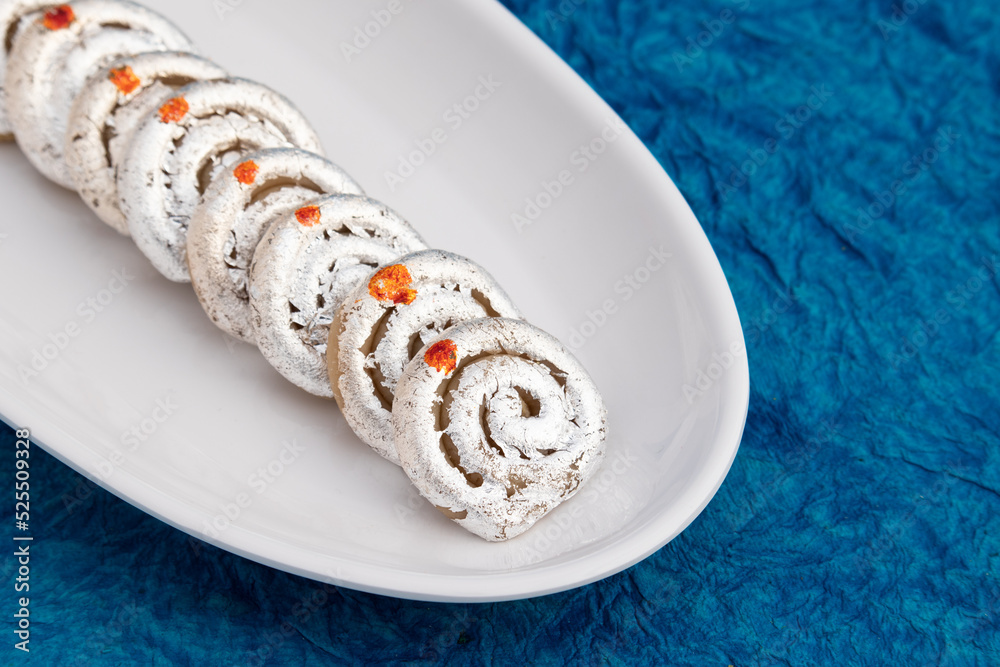 Indian Mithai Kaju Jalebi Also Known As Kaju Katli, Kaju Dilkhush Is ...