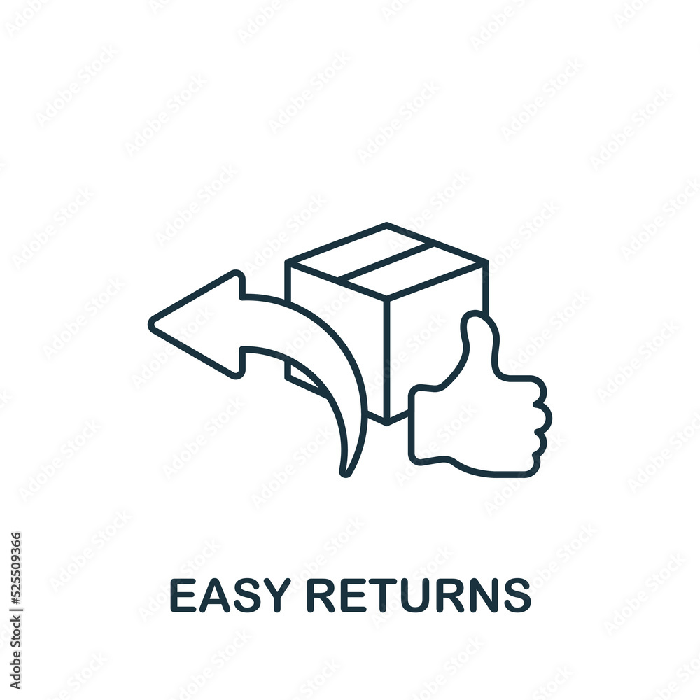 Easy Returns icon. Line simple line Retail icon for templates, web ...