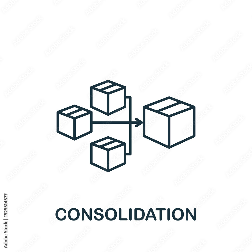 Consolidation icon. Line simple line Shipping icon for templates, web ...