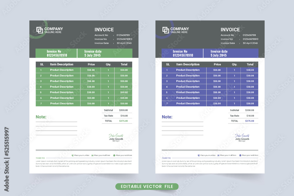 Simple business invoice and product purchase receipt vector. Print ...