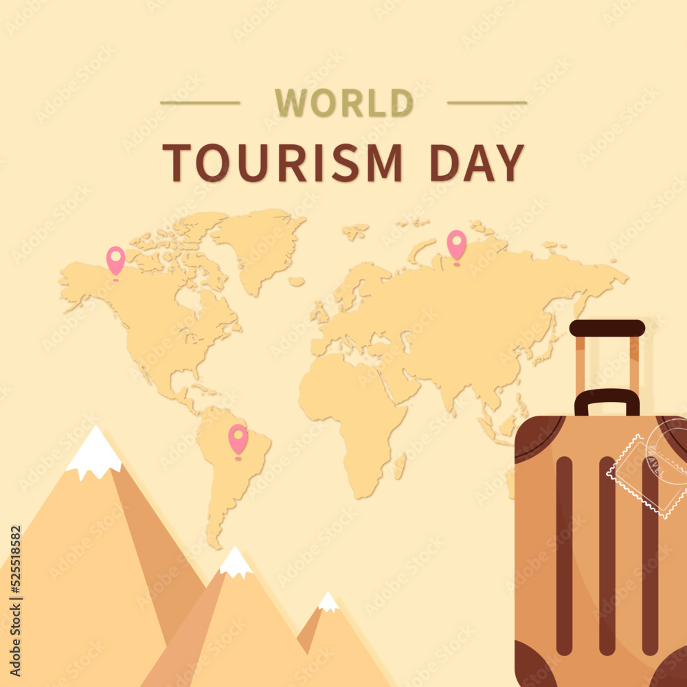 World Tourism Day.Banner template with world tourism day concept.Travel ...