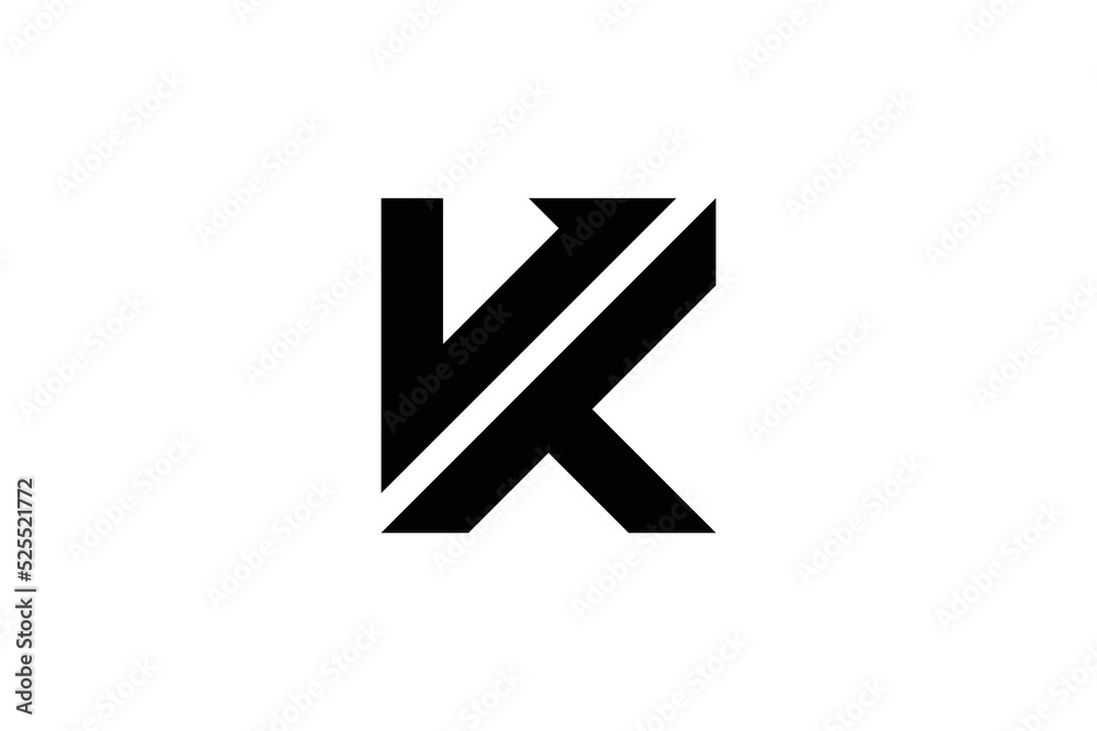 Vecteur Stock VK logo with a minimal design. An icon of a KV letter on ...