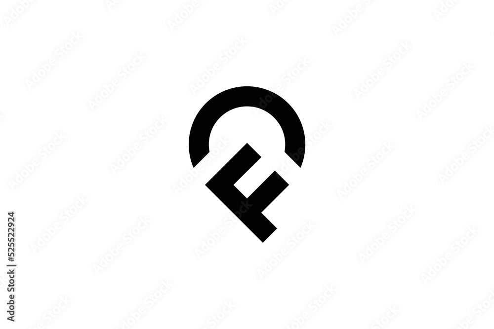 FP logo with a minimal design. An icon of a PF letter on a luxury ...