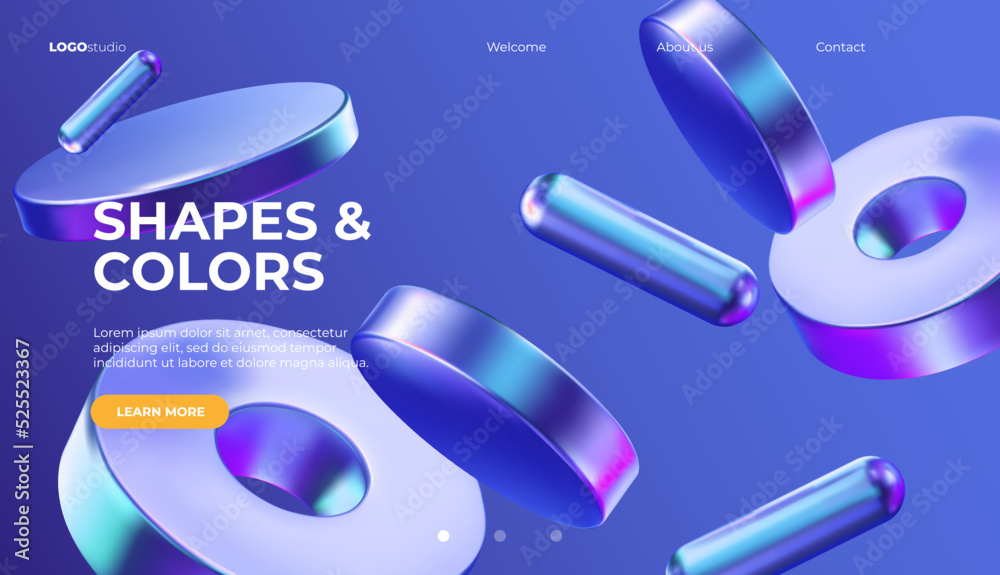 3D background with gradient geometric shapes. Eps10 vector. Stock ...