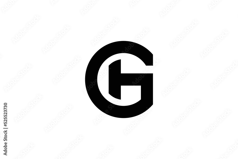 GH logo with a minimal design. An icon of a HG letter on a luxury ...