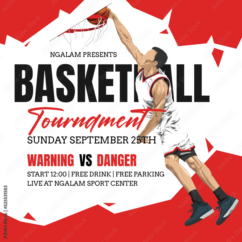 basketball tournament flyer template Stock Vector | Adobe Stock