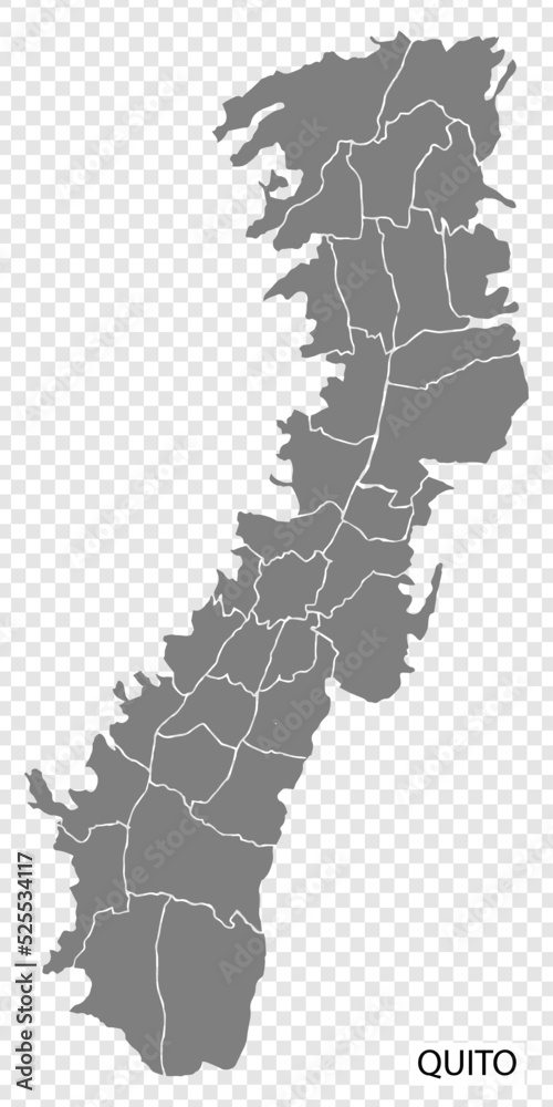 Vetor de High Quality map of Quito is a city of Ecuador, with borders ...