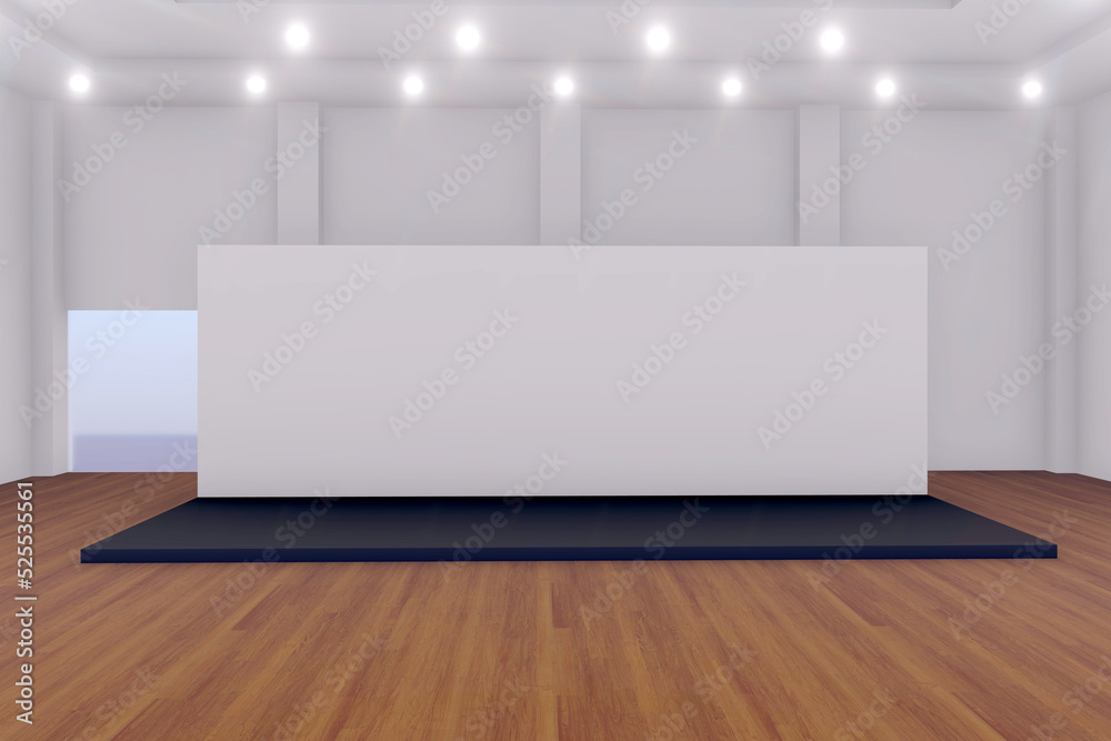 3d illustration stage backdrop blank space logo company in venue ...