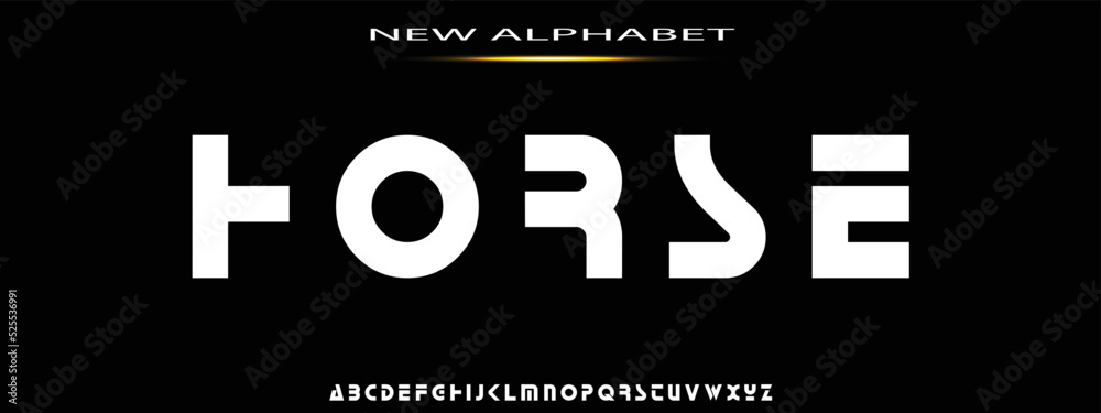HORSE Elegant alphabet letters font and number. Classic Lettering ...