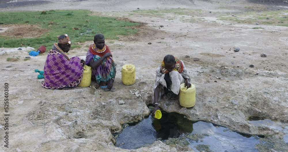 Climate change,drought,water crisis.Tilt-down close-up view.African ...