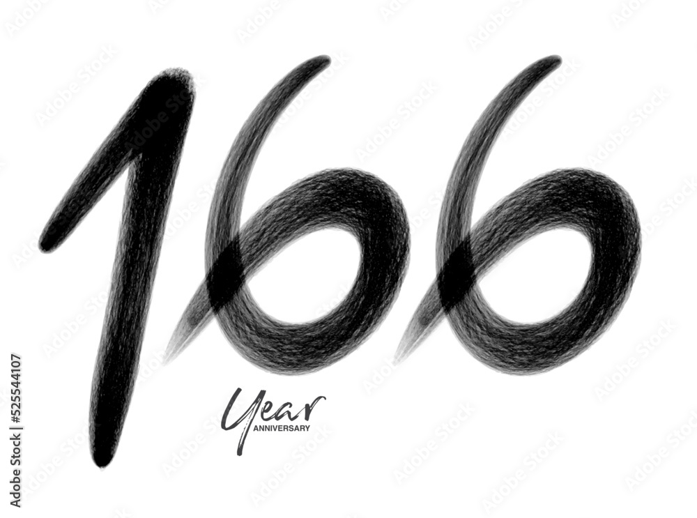 166 Years Anniversary Celebration Vector Template, 166 number logo ...