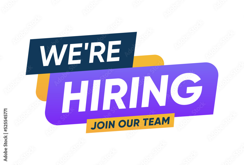We are Hiring, join our team speech bubbles banner vector design ...