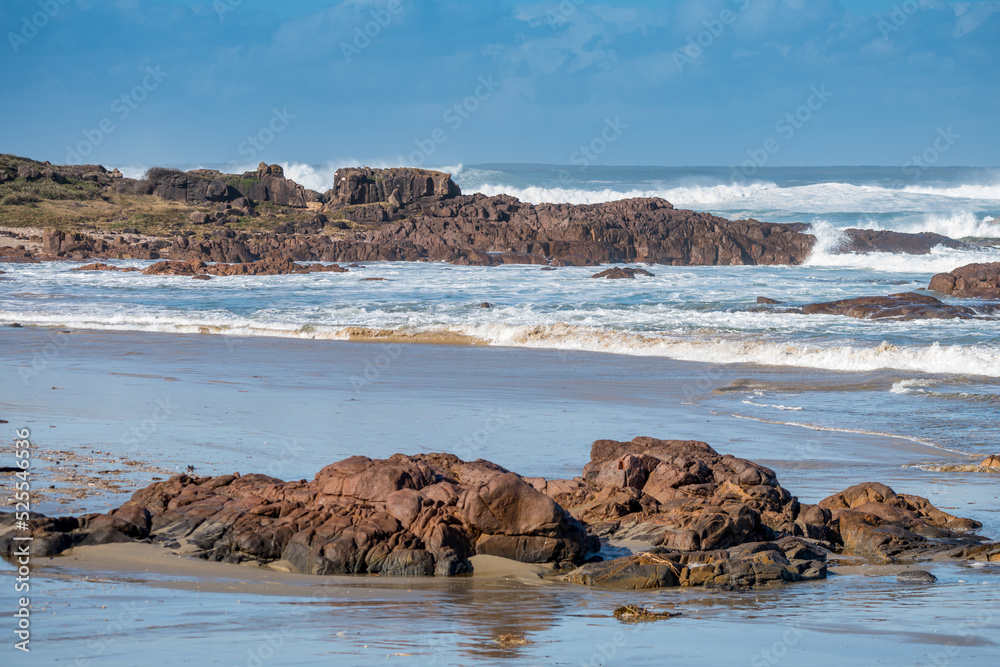 Turbulent and discoloured sea water - A wild day at the seaside Stock ...