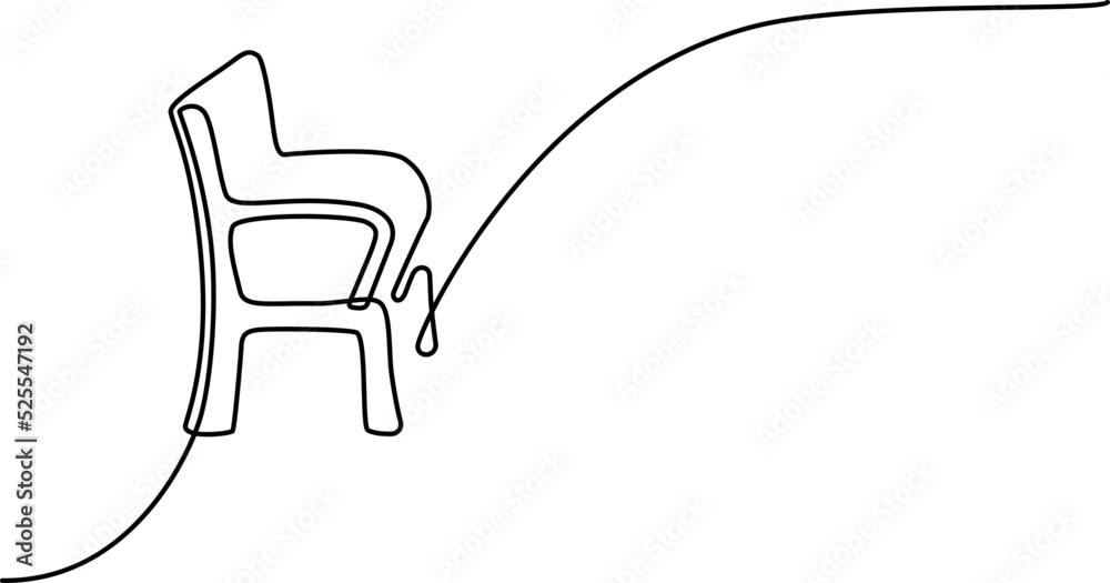 Park bench, garden bench. Continuous line drawing. Linear vector ...