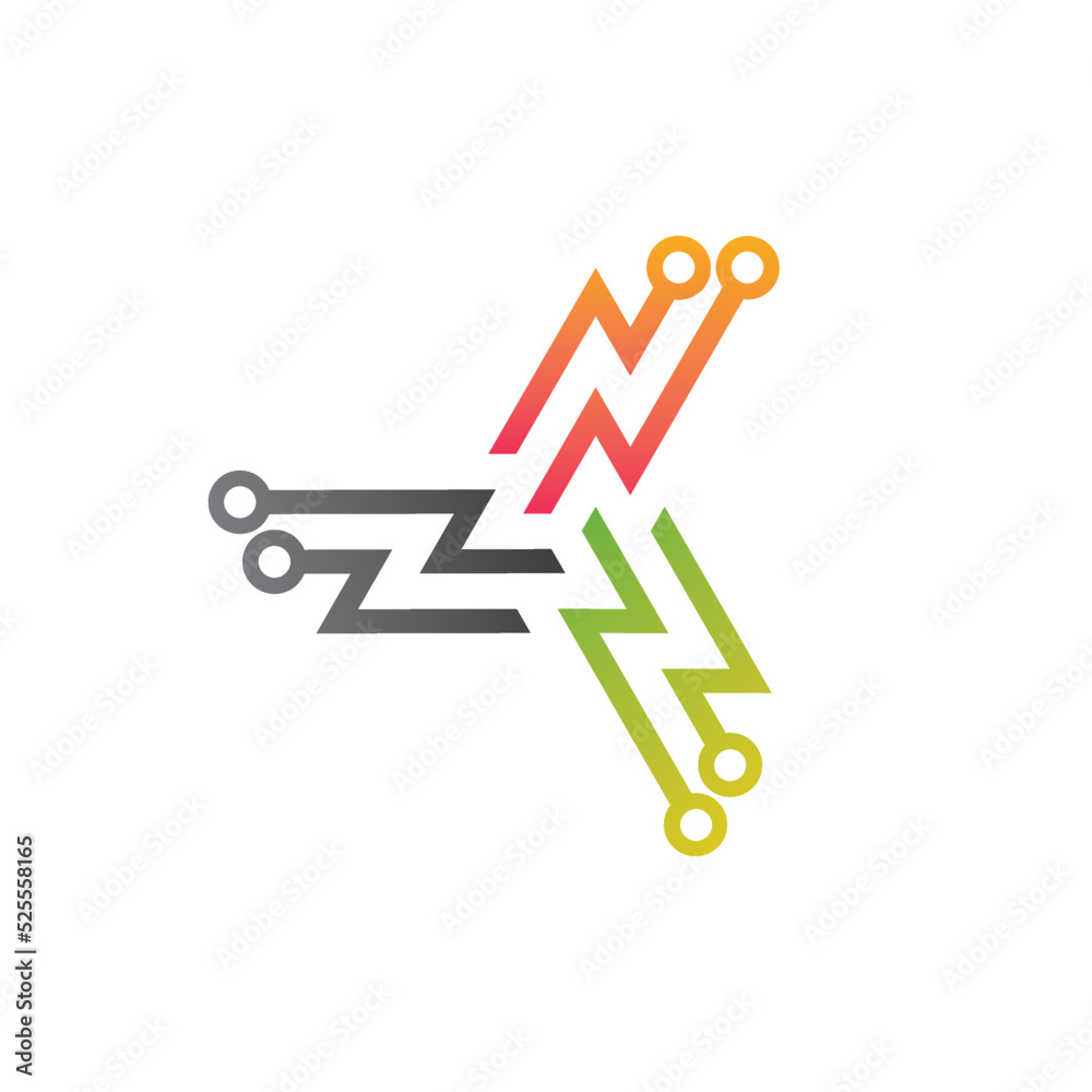 abstract tech logo with triangle template vector Stock Vector | Adobe Stock