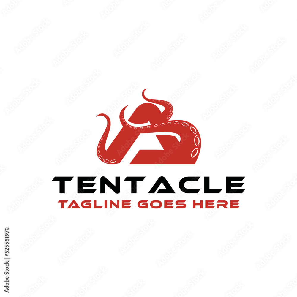 octopus tentacle logo Design vector kraken symbol Stock Vector | Adobe ...