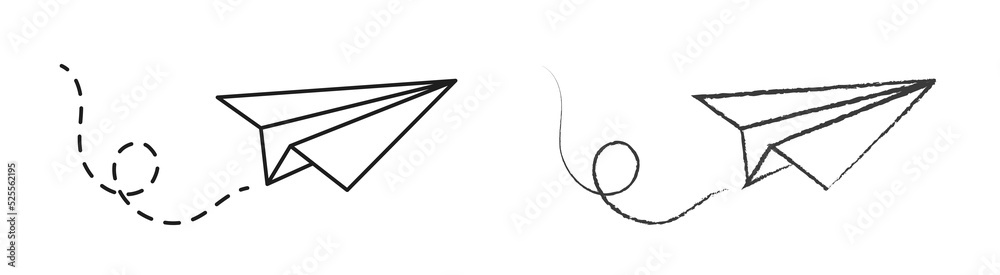 Flying paper plane illustration icon Stock Vector | Adobe Stock