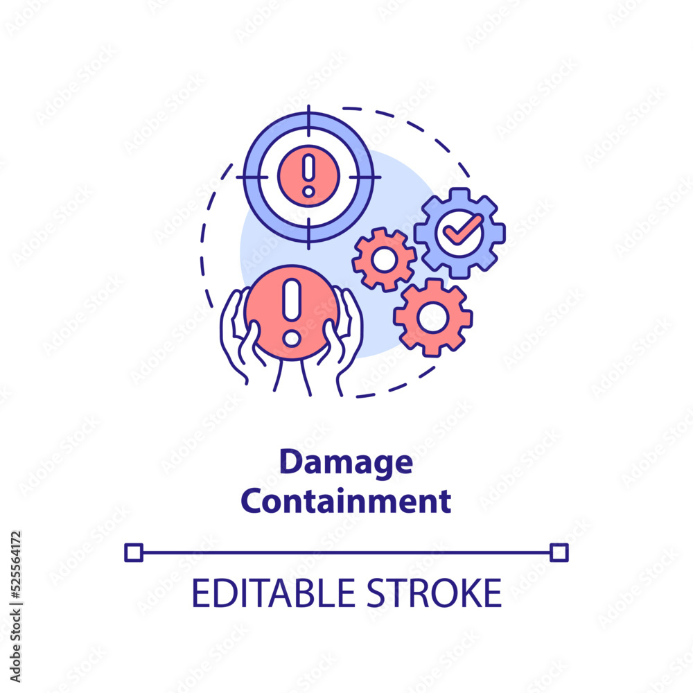 Damage containment concept icon. Model for crisis management steps ...