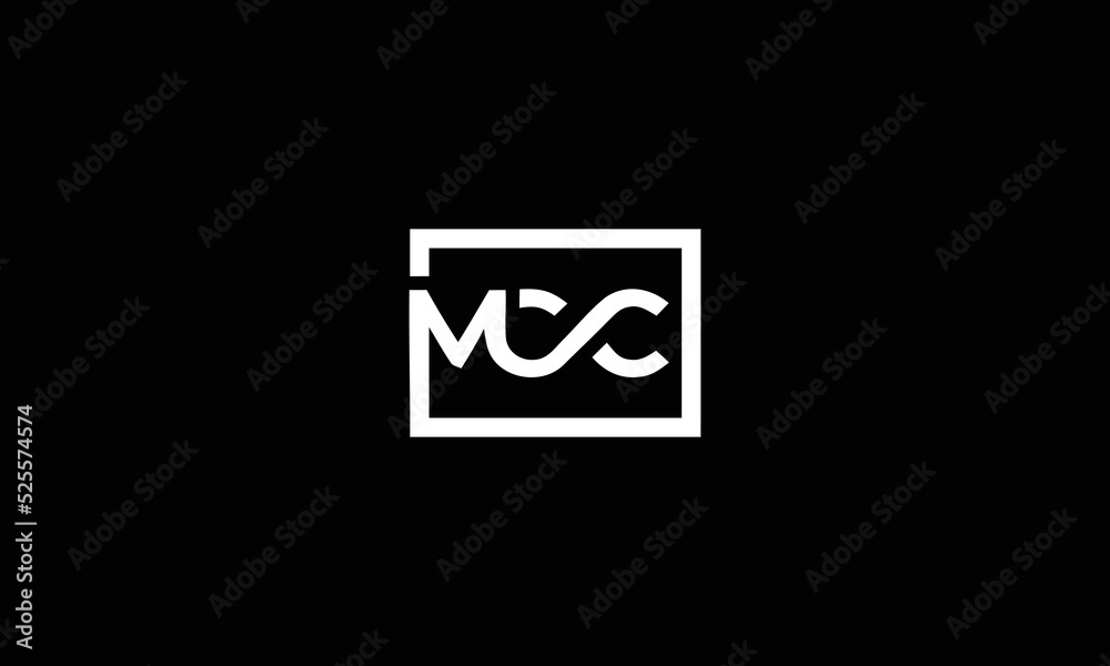 MCC letter logo. MCC best black background vector. MCC Monogram logo ...