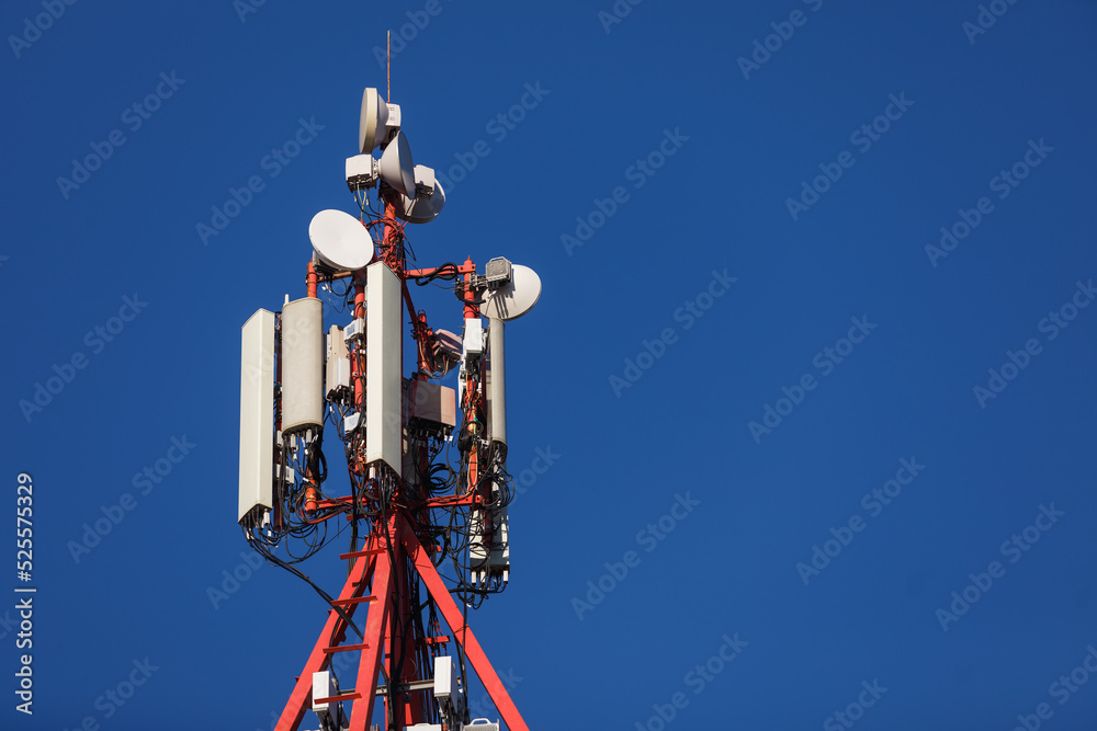 5G Cell Towers on sky background. 5G Cell Towers on sky background ...