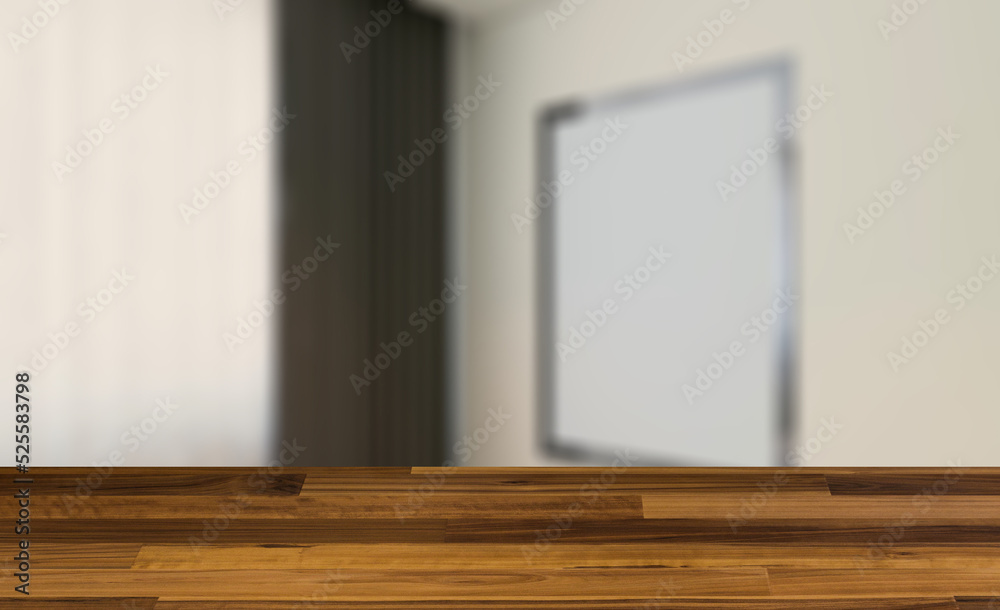 Furniture set with table, chairs and devices. 3D rendering.. Moc ...