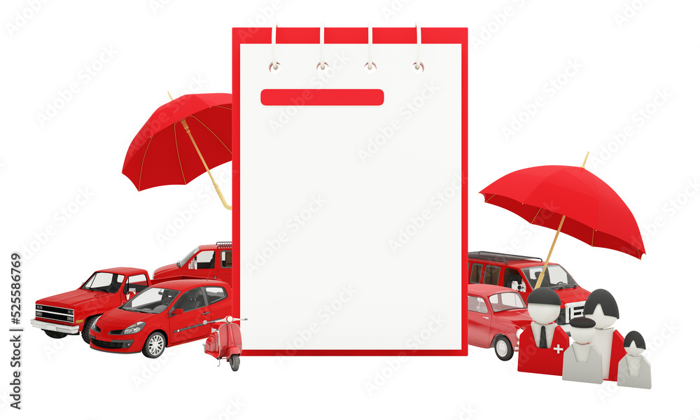 Car protection and safety assurance text form concept, modern red ...