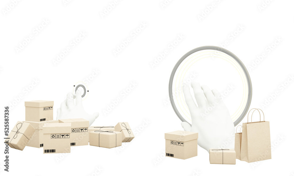 point of view of Shopping Online by using the hand to control the ...