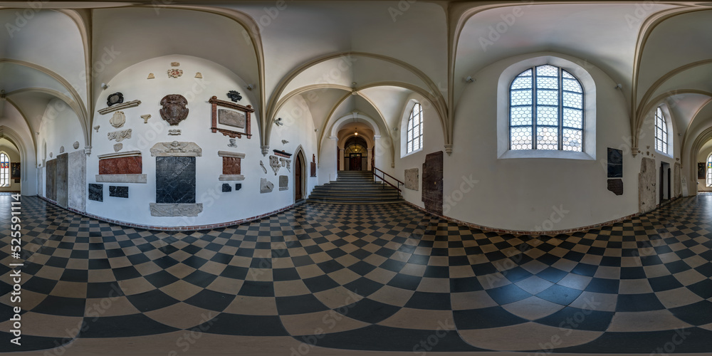 Full spherical seamless hdri panorama 360 degrees in corridor of hall ...