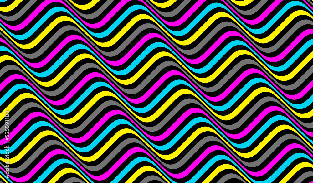 Abstract dynamic template with wavy curved ribbons. Modern cover design ...