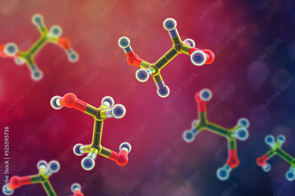 Ethylene glycol molecule, 3D illustration Stock Illustration | Adobe Stock