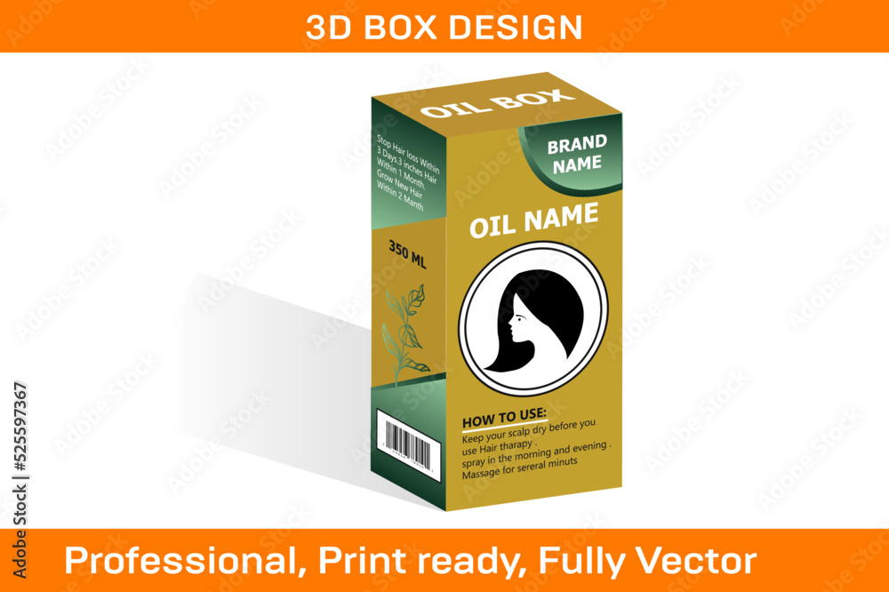 350 ml OIL BOX PACKAGING DESIGN TEMPLATE Stock Vector | Adobe Stock