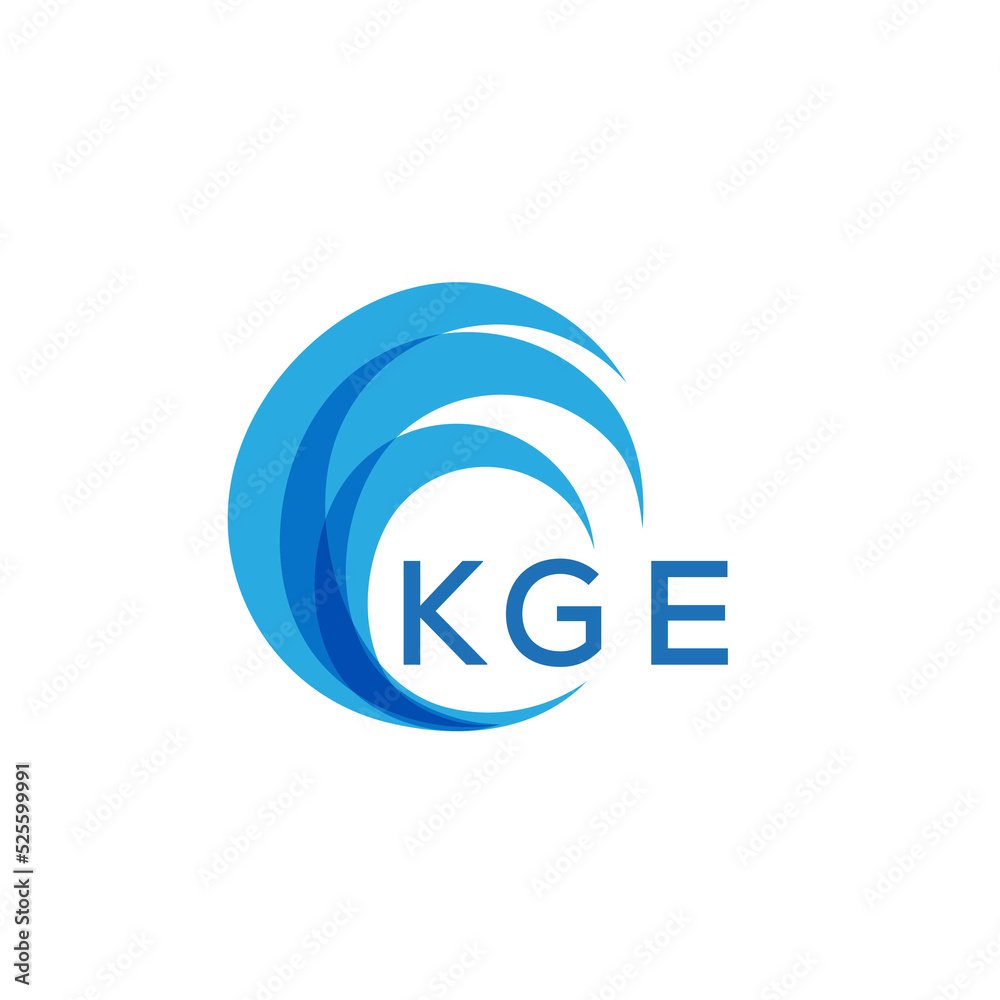 KGE letter logo. KGE blue image on white background. KGE Monogram logo ...