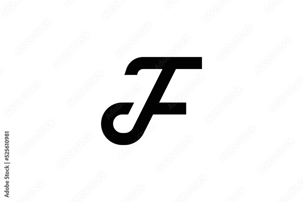 JF logo with a minimal design. An icon of a FJ letter on a luxury ...