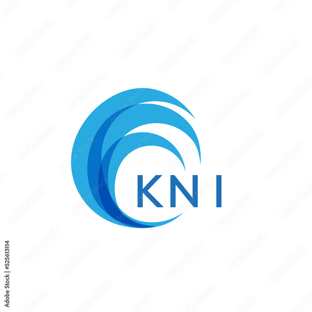 KNI letter logo. KNI blue image on white background. KNI Monogram logo ...